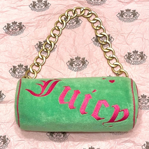Juicy Couture | Bags | Rare Juicy Y2k Vintage Hot Pink Lime Green ...